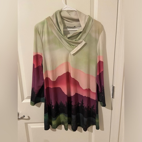 Tops | Northern Lights Tunic With Dramatic Neckline | Poshmark